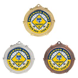 Pinewood Derby Medal – Custom Disc Award with Ribbon Options