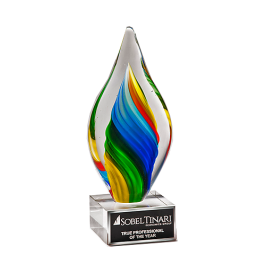 Faceted Rain Drop Glass Award