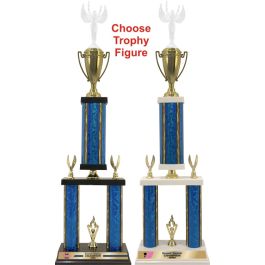 Standard 2-Post Trophy with Cup - Basketball Coach