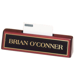Rosewood Desk Name Block with Card Holder