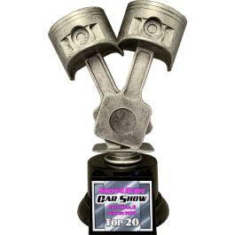 Piston Trophy Base – Custom Round Black Base with Piston Display