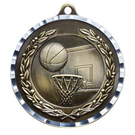 Large Basketball Diamond Cut Medal
