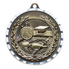 Large Swimming Diamond Cut Medal
