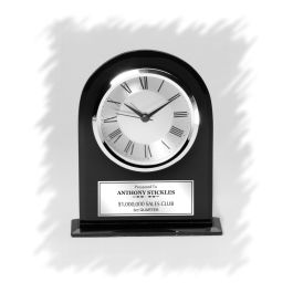 Black Glass Arch Clock