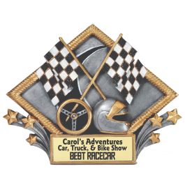 Helmet and Crossed Flags Resin Diamond