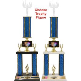 2-Post Trophy with Graphic Riser - Basketball Coach