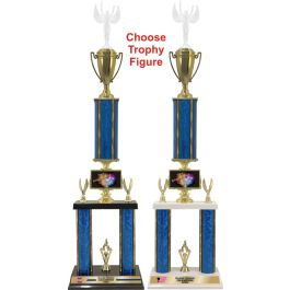 2-Post Trophy with Graphic Riser - Awareness Stars Victory